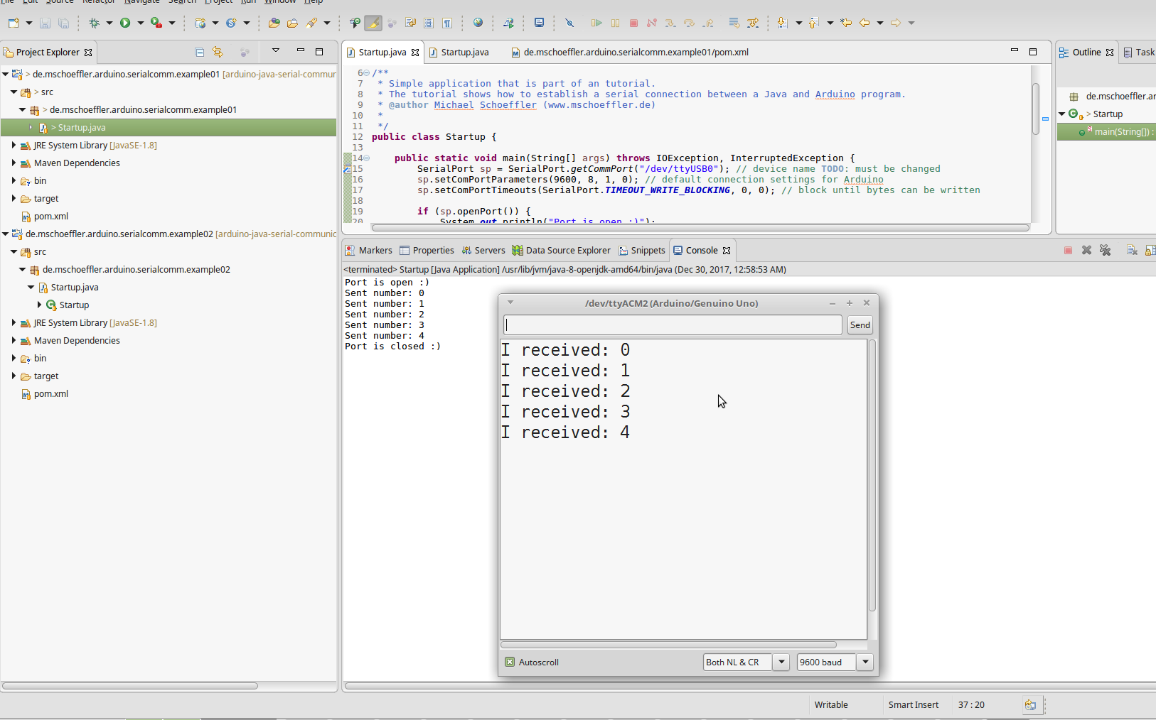 Tutorial Serial Connection Between Java Application And Arduino Uno Michael Schoeffler